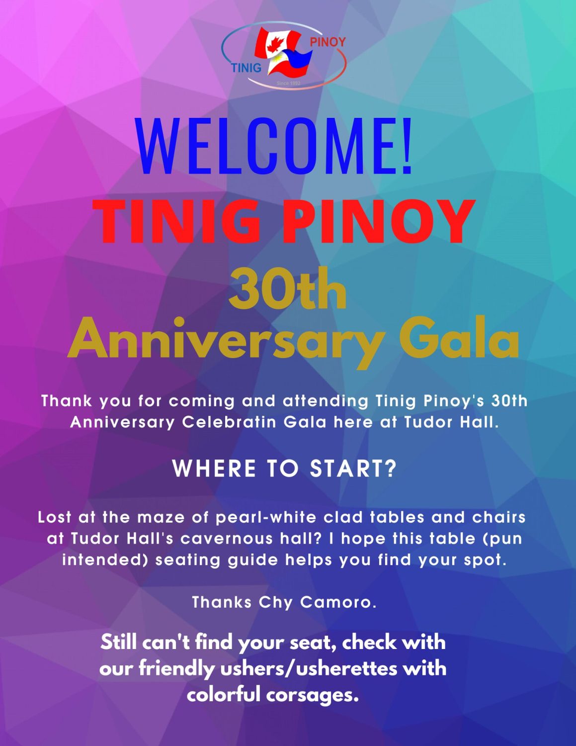 Table setting @ TPR 30th Anniversary Gala - Tinig Pinoy Radio